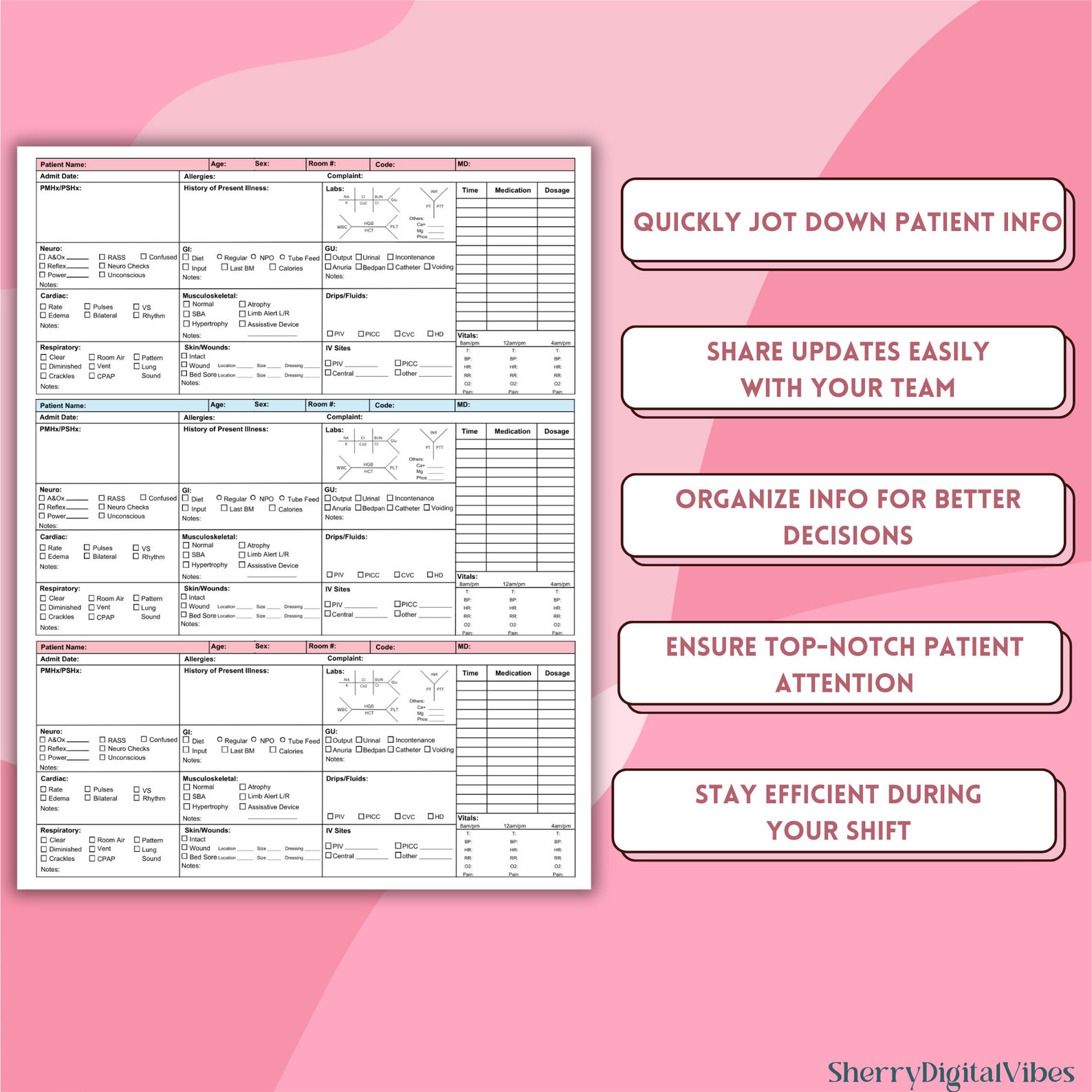 3 Patient Nursing Report Sheet, Nurse Brain Med Surg ICU Report Sheet ...