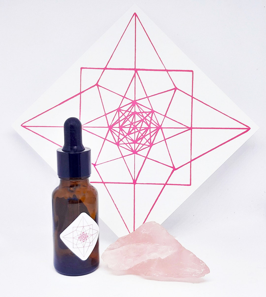 Crystal Mandala Kit for Meditation and Healing, Rose Quartz Crystal ...