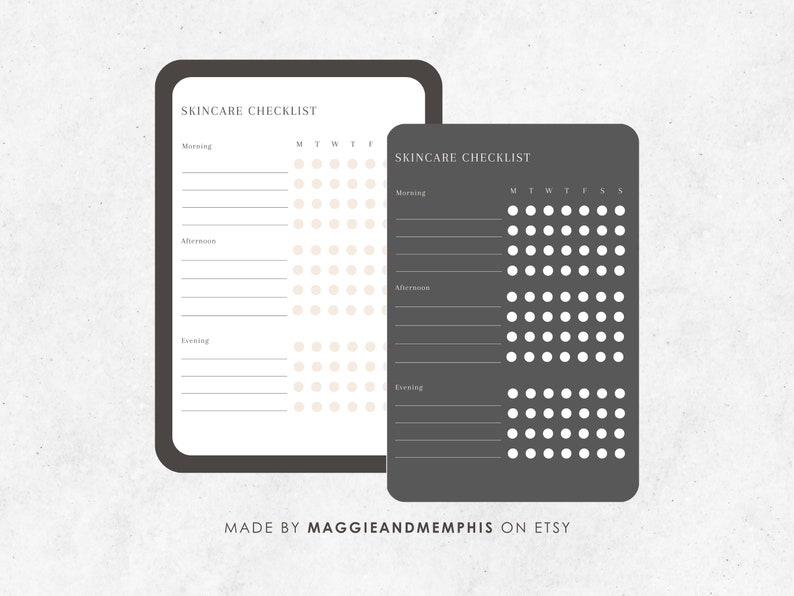 Skincare Checklist Printable Template A5, Beauty Routine Plan, Daily ...