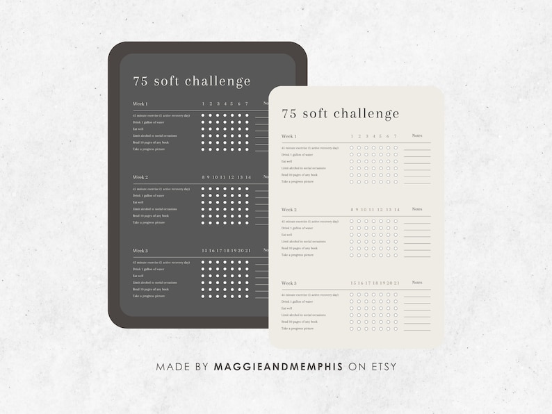 75 Soft Challenge 75 Soft Challenge Tracker 75 Soft Challenge Printable ...
