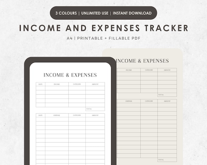 Income and Expense Tracker Budget Tracker Bullet Journal Template ...