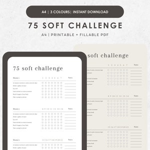 75 Soft Challenge 75 Soft Challenge Tracker 75 Soft Challenge Printable ...