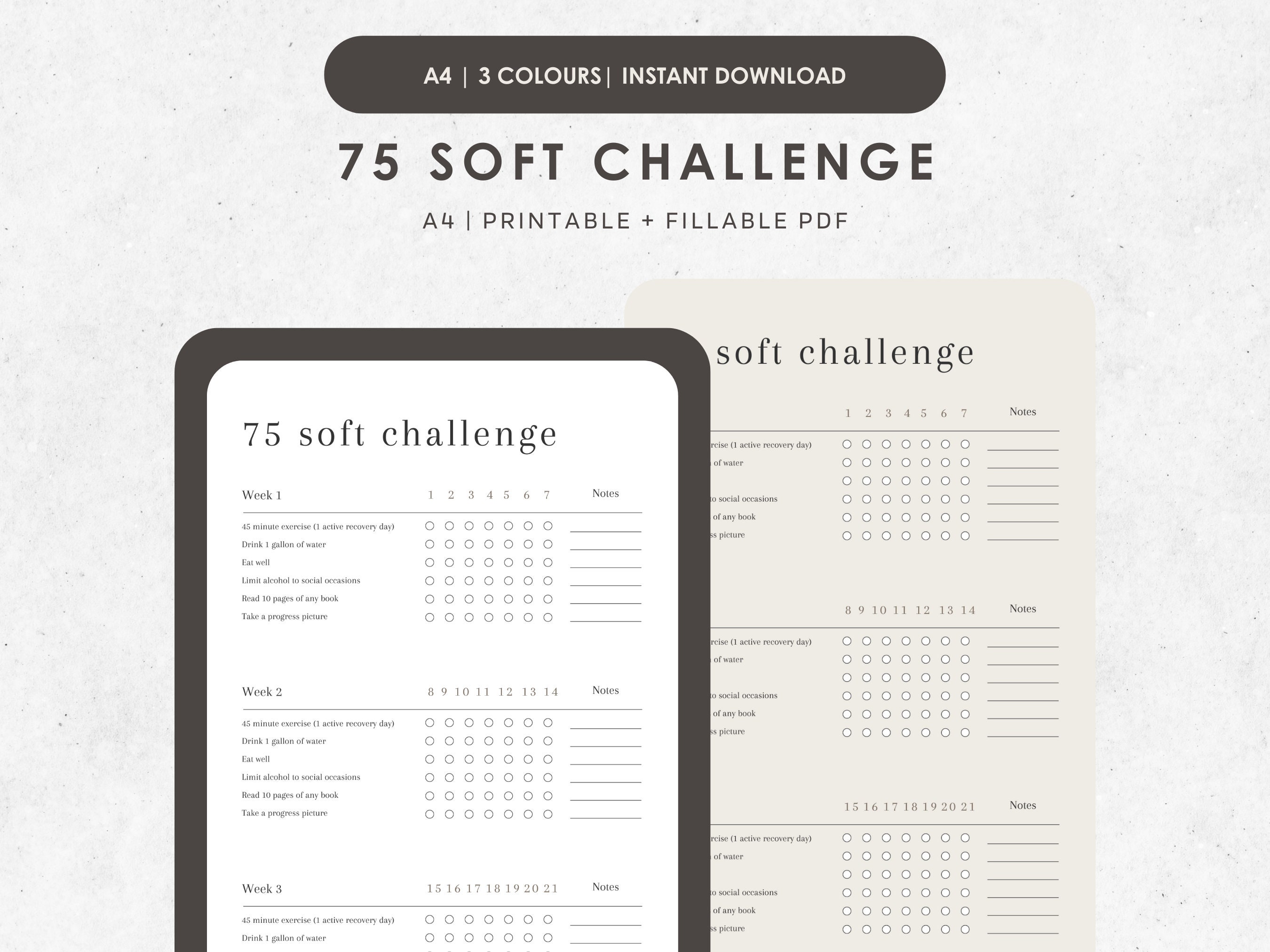 75 Soft Challenge 75 Soft Challenge Tracker 75 Soft Challenge Printable ...