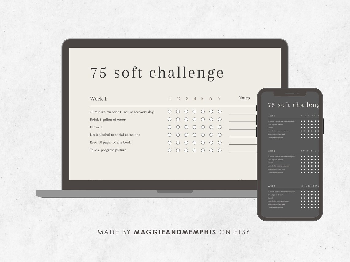 75 Soft Challenge 75 Soft Challenge Tracker 75 Soft Challenge Printable ...
