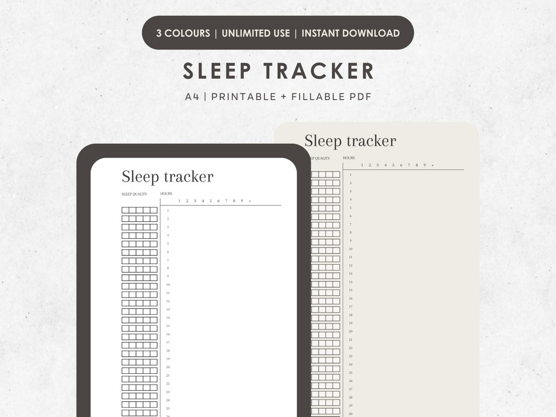 Sleep Tracker Sleep Log Sleep Journal Printable PDF Digital Download ...