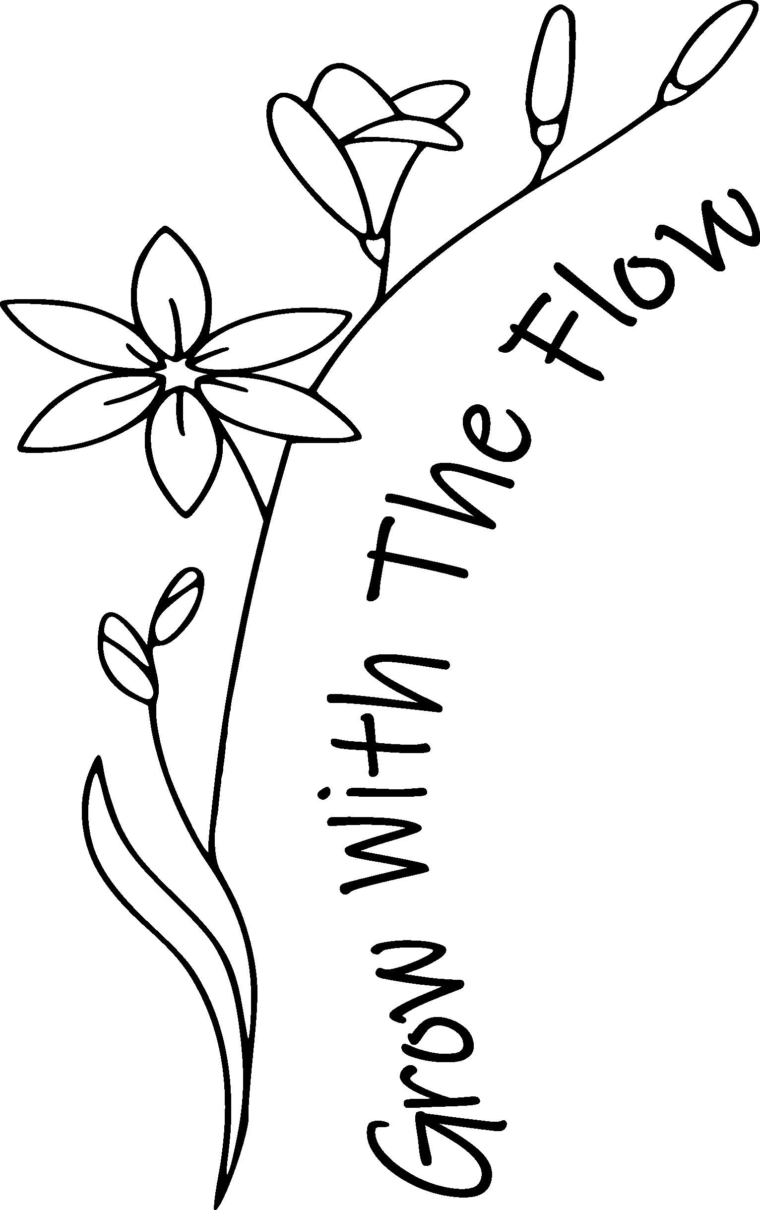 Grow With the Flow Flower SVG, PNG, Inspirational, Flowers, Plant - Etsy