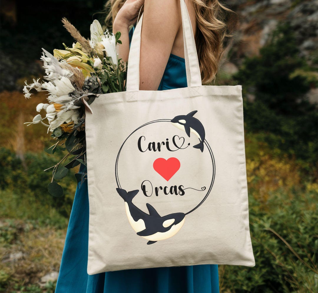 Personalized Girls Orca Whale Totes Birthday Gifts Bags for Kids Custom ...