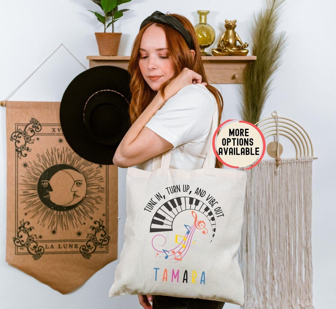 Personalized Kids Music Tote Bag, Custom Piano Music Teacher Gifts ...