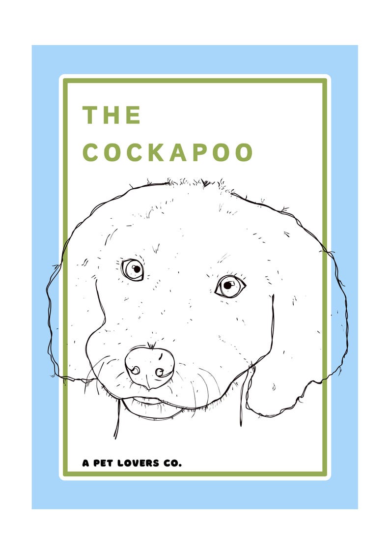 Silly Cockapoo A5 Art Print Instant Digital Download, Digital Pet ...