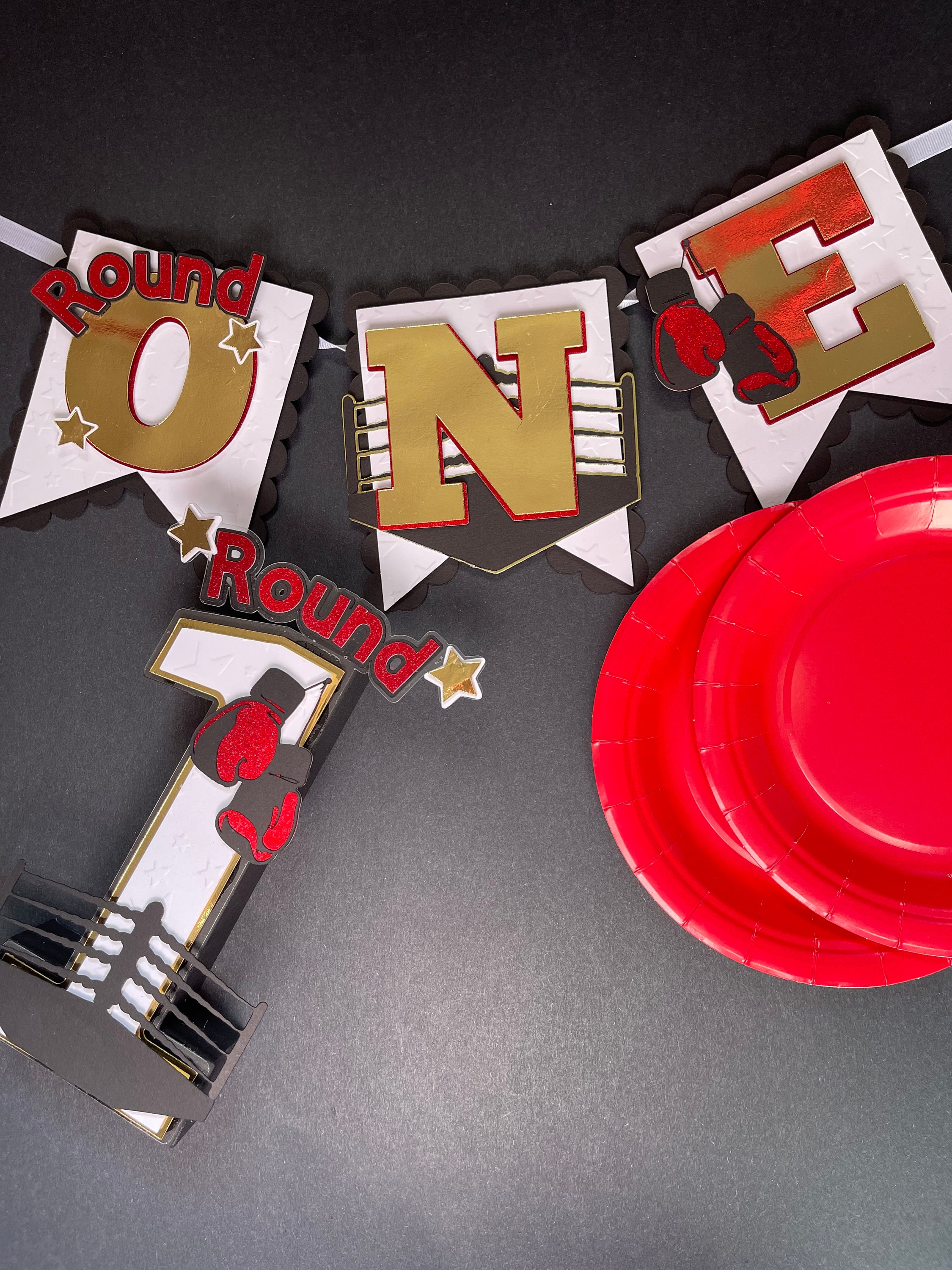 Little Champ Birthday,round One Cake Topper,boxing Cake Topper, Boxing ...