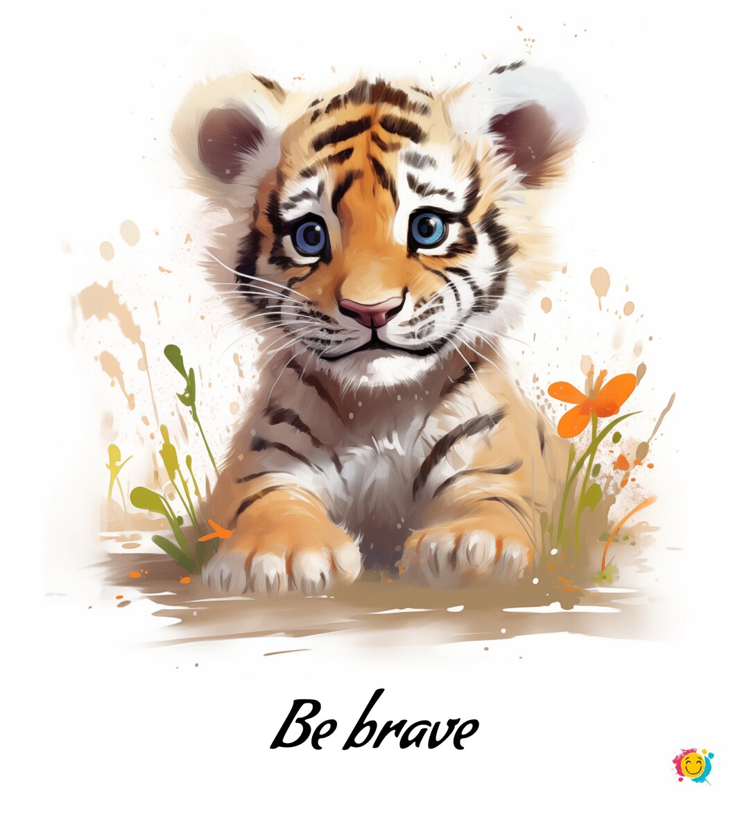 Tiger Cub, Childrens Artwork - Perfect for Any Child With the Clear Be ...