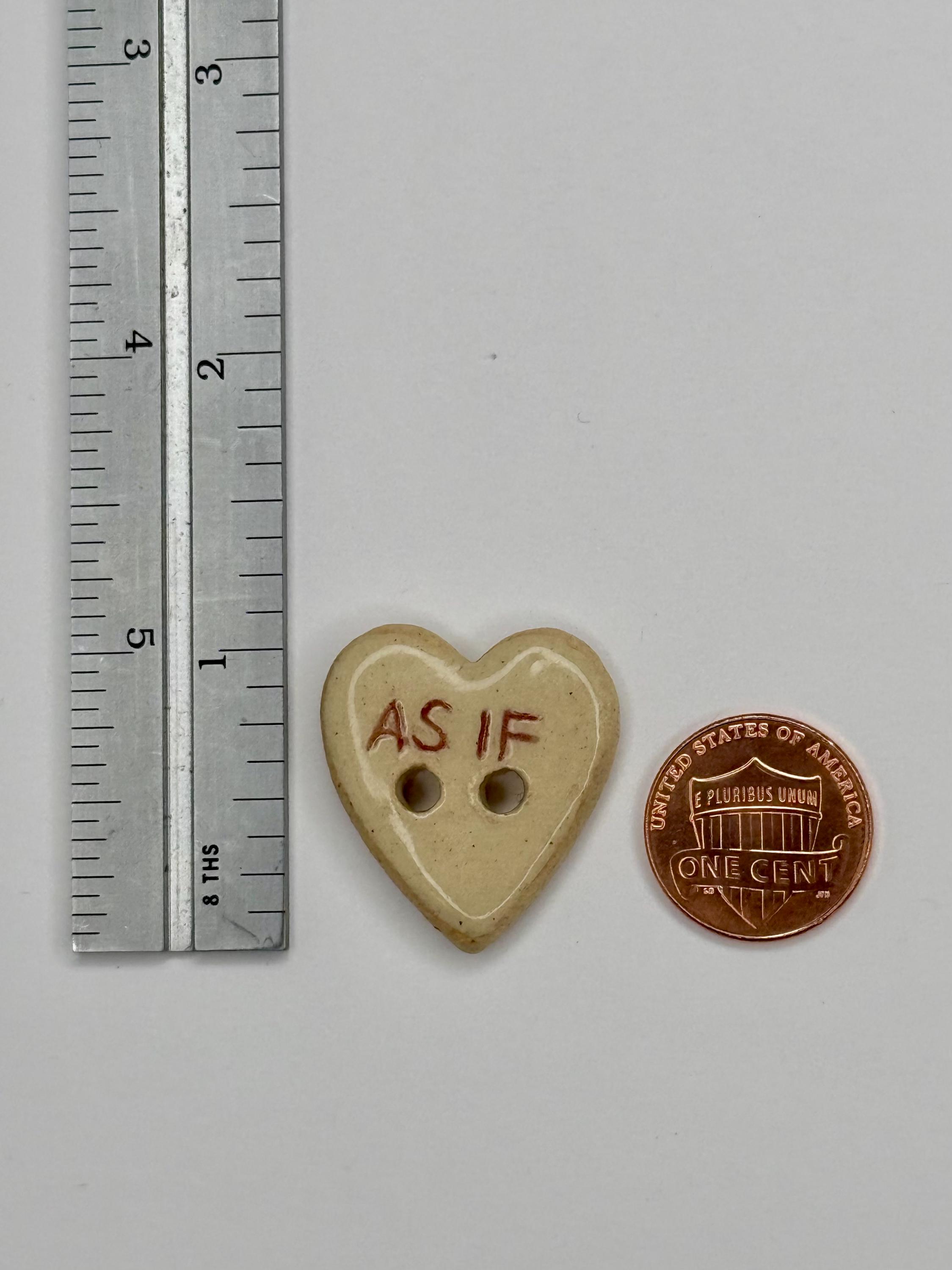 Handmade Ceramic Conversation Heart Buttons, Set of 6 - Etsy