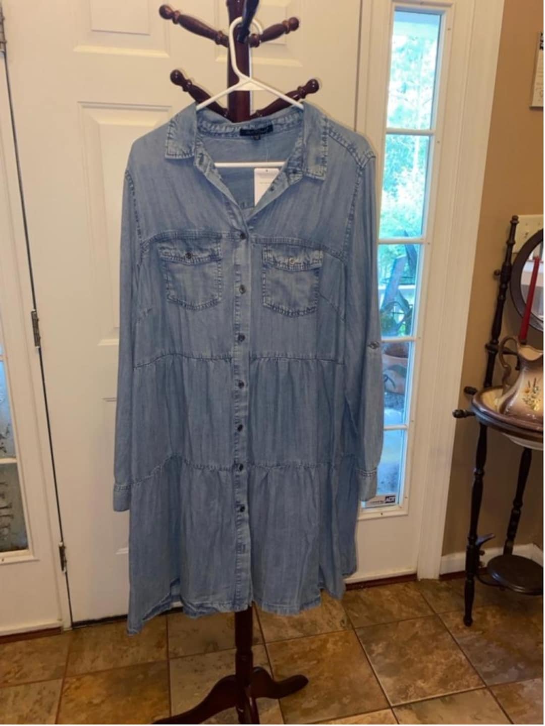 Women's Velvet Heart Denim Dress 1X Blue - Etsy
