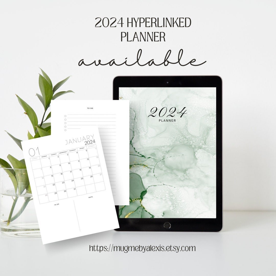 Digital 2024 Monthly Planner Printable -instant Download Calendar - Etsy