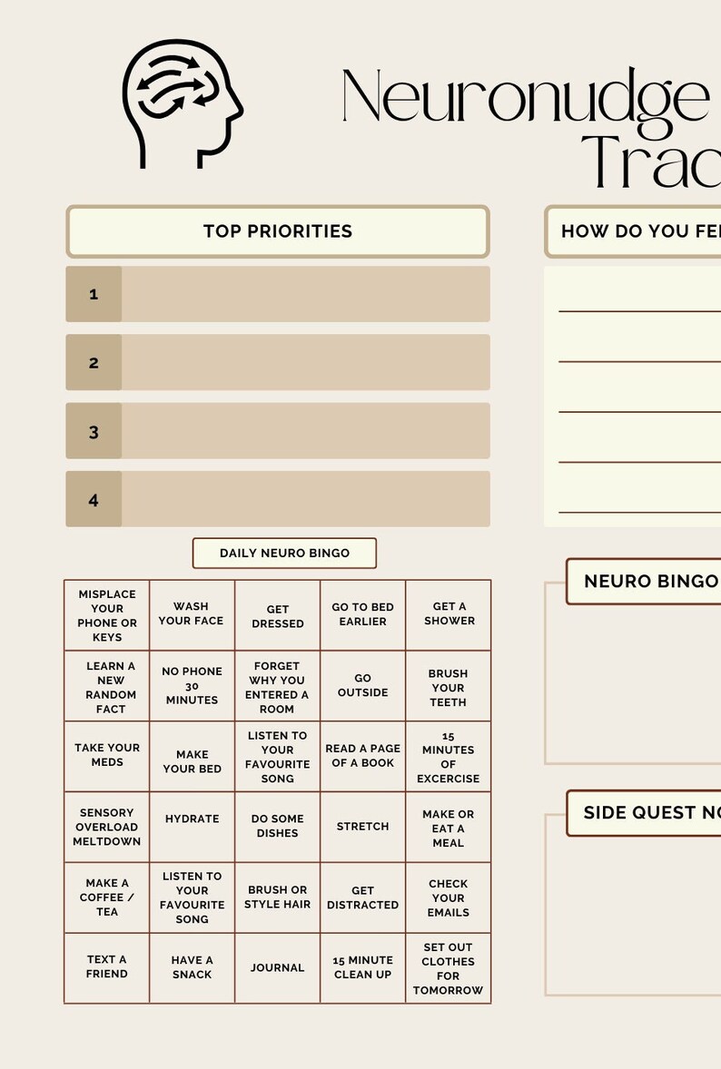Printable Adult ADHD Daily Digital To-do List, Task Tracker ...