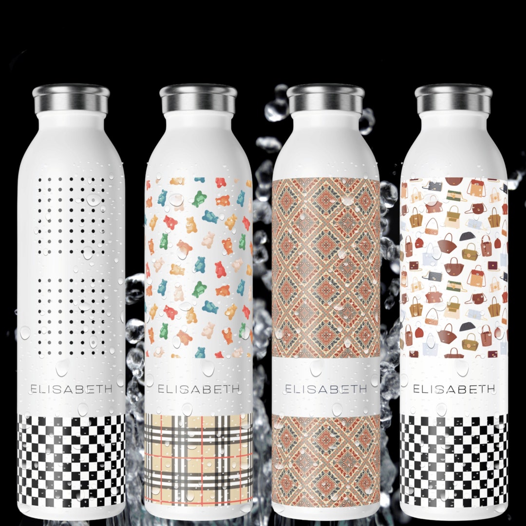 Custom Stainless Steel Water Bottle Preppy Design, Personalized Eco ...