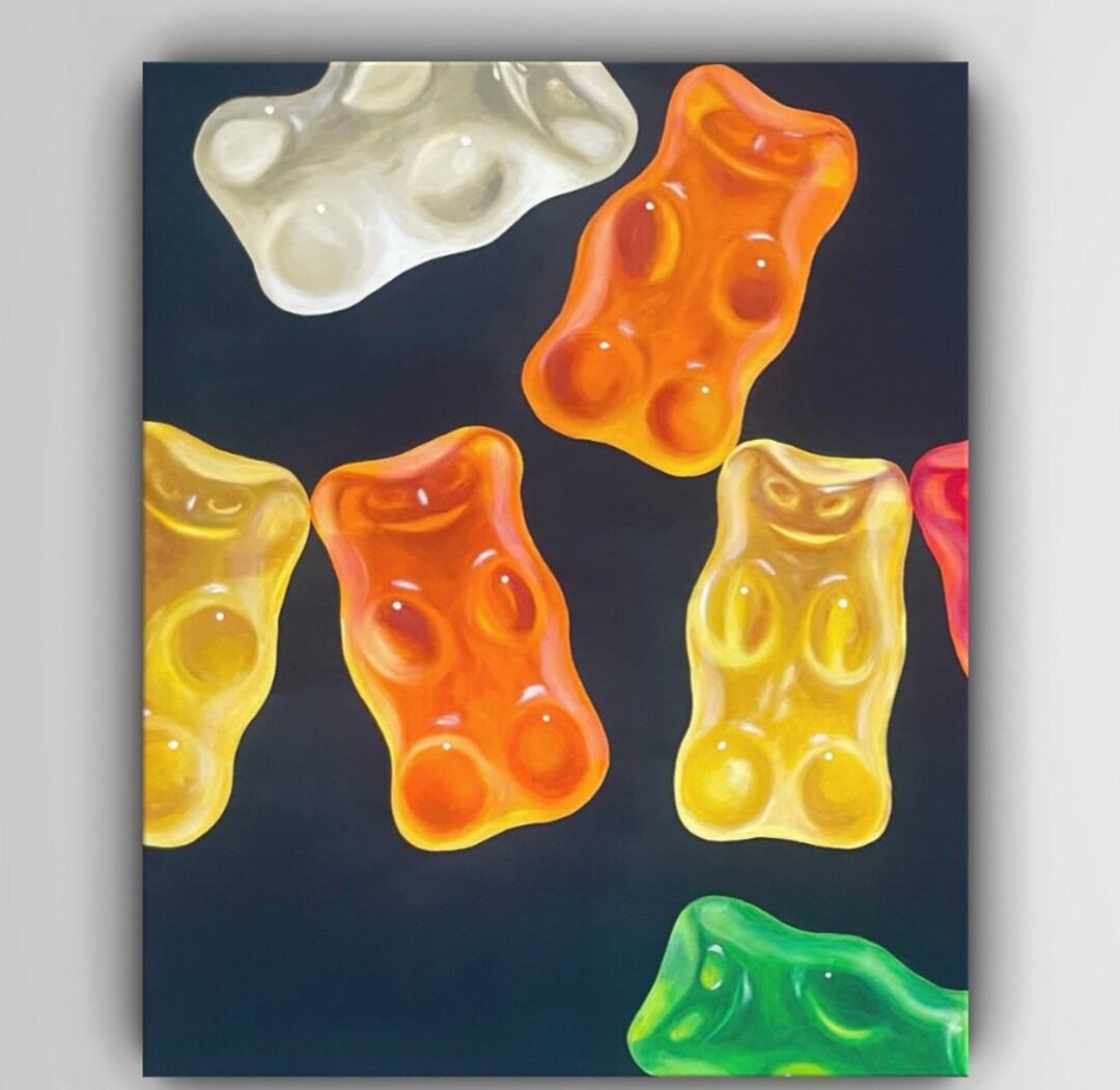 Oil Painting Gummibären, Gummy Bears, Canvas, Oil Paintings - Etsy