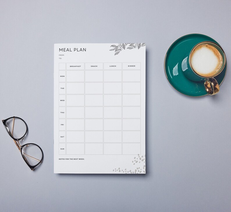 A4 Weekly Meal Planner Template, Menu Plan, Food Planner, 3 Unique ...