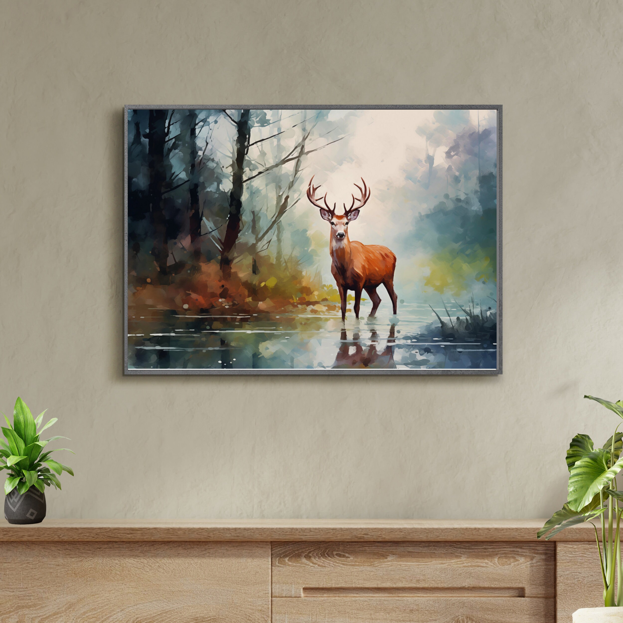 Deer Artwork, Deer Art,wildlife Artwork, Deer Print, Deer Watercolor ...