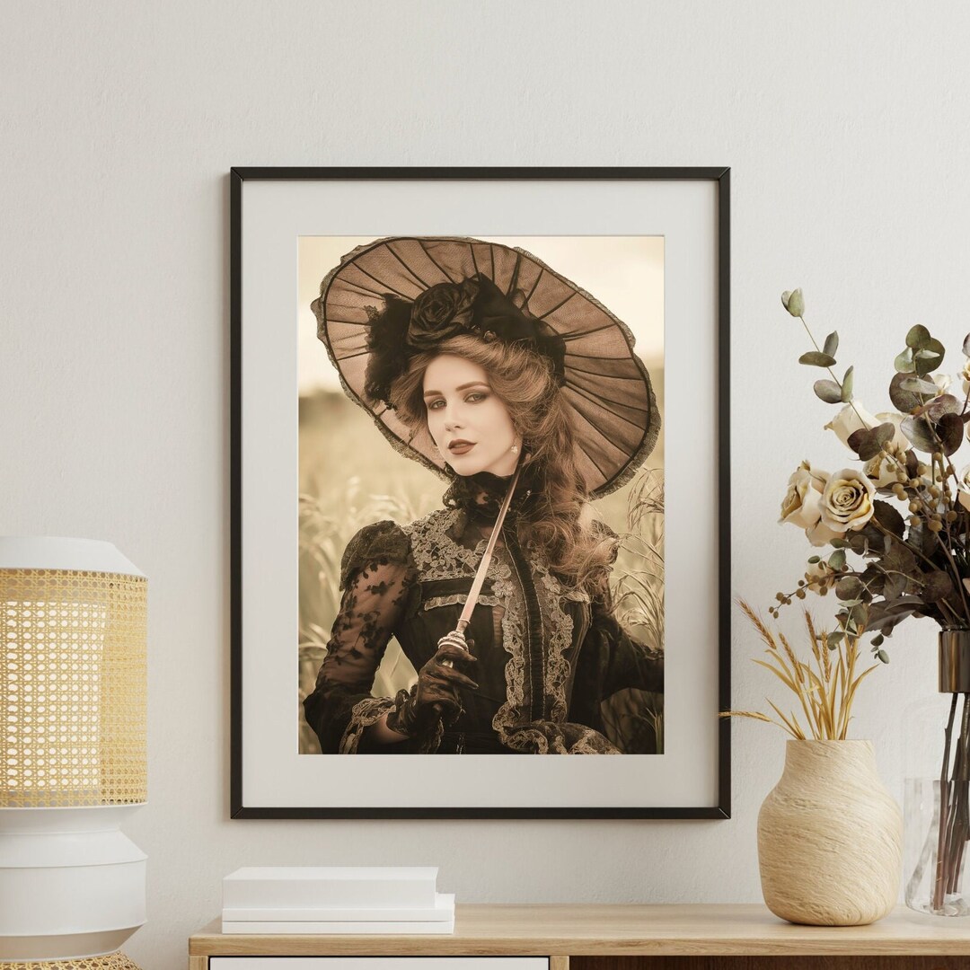 Woman, Vintage Woman Poster,dress in Retro, Vintage Woman Dress, 1900s ...