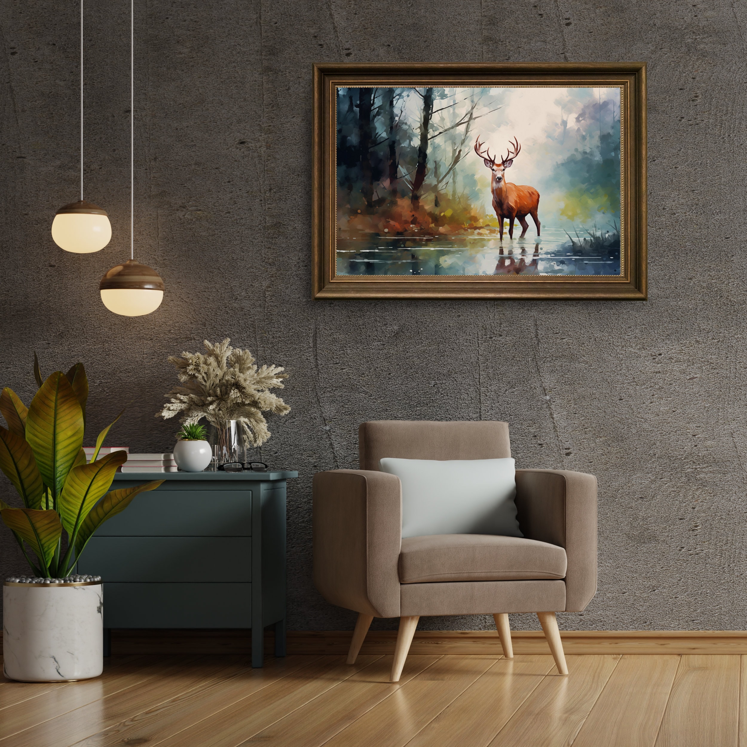 Deer Artwork, Deer Art,wildlife Artwork, Deer Print, Deer Watercolor ...