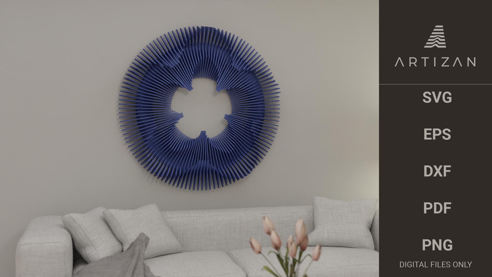 Parametric Round Wall Panel Star Wave Design for Home Office and ...