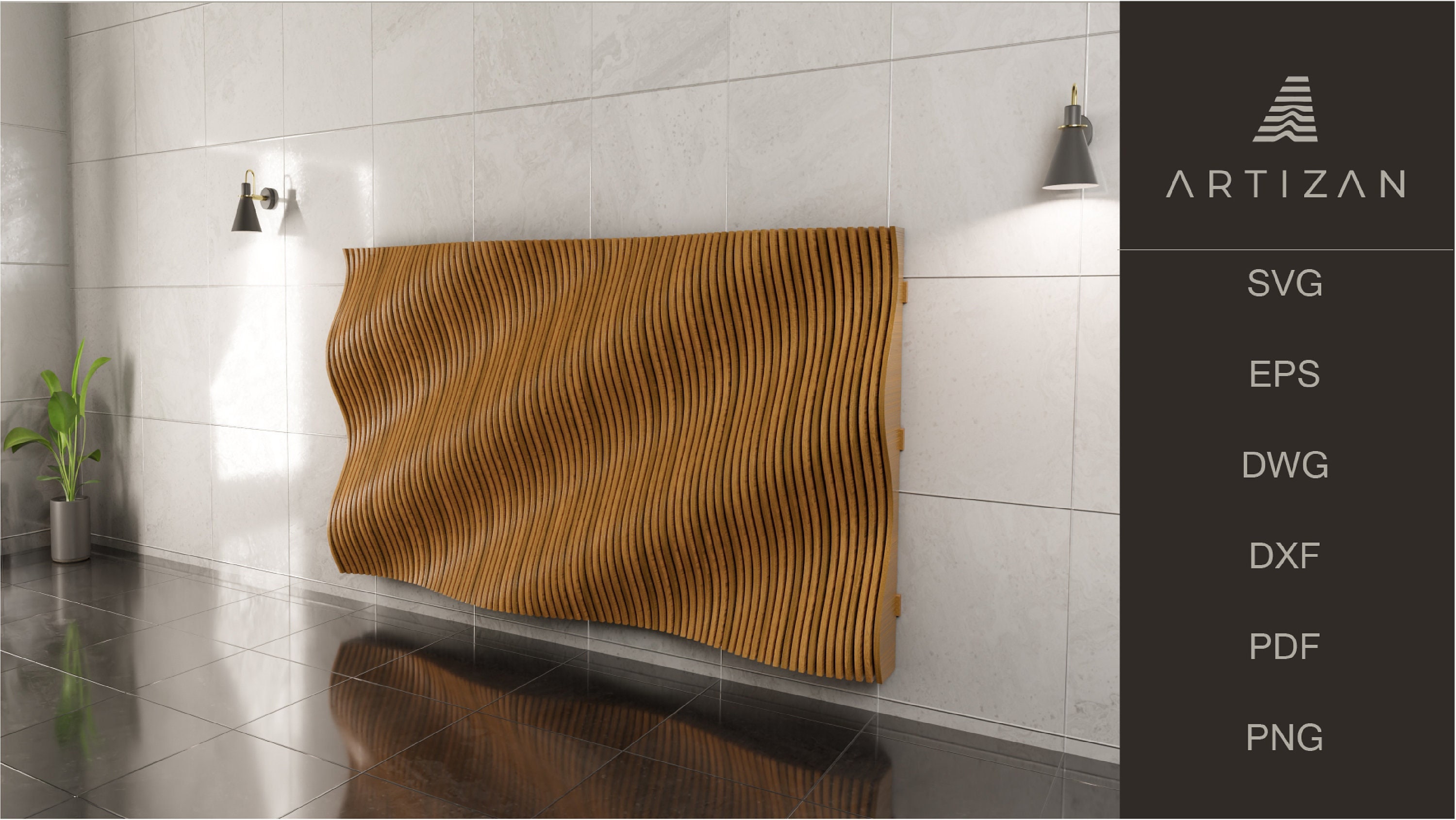 Parametric Luxury Wave Wall Panel Wave Design for Home Office and ...