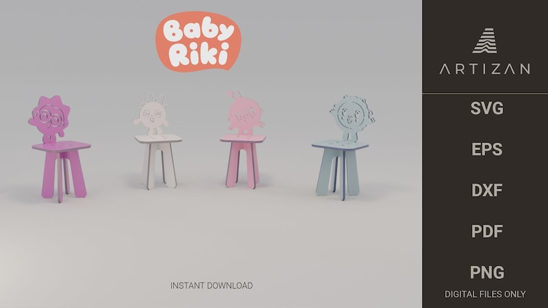 Babyriki Character Chair SVG, DXF, CNC Laser Cut File - Etsy Australia