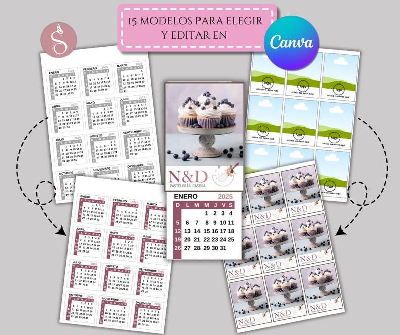 PLANTILLAS calendario 2025, Calendario ESPAÑOL PERSONALIZABLE ...
