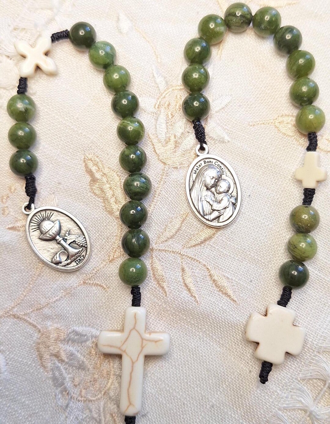 Green Jade Catholic Pocket Rosary - Rosary - Travel Rosary - Etsy