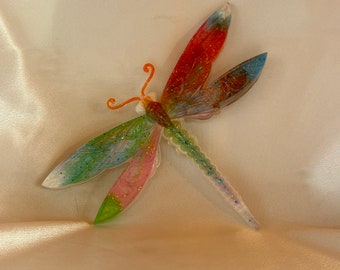 New Blue, Purple & Green Glass Dragonfly Paperweight - Etsy
