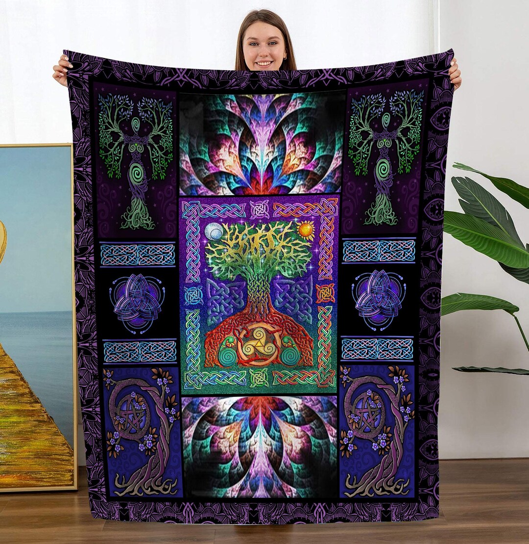 Celtic Knot Tree of Life Sherpa Blanket, Tree of Life Blanket, Tree ...