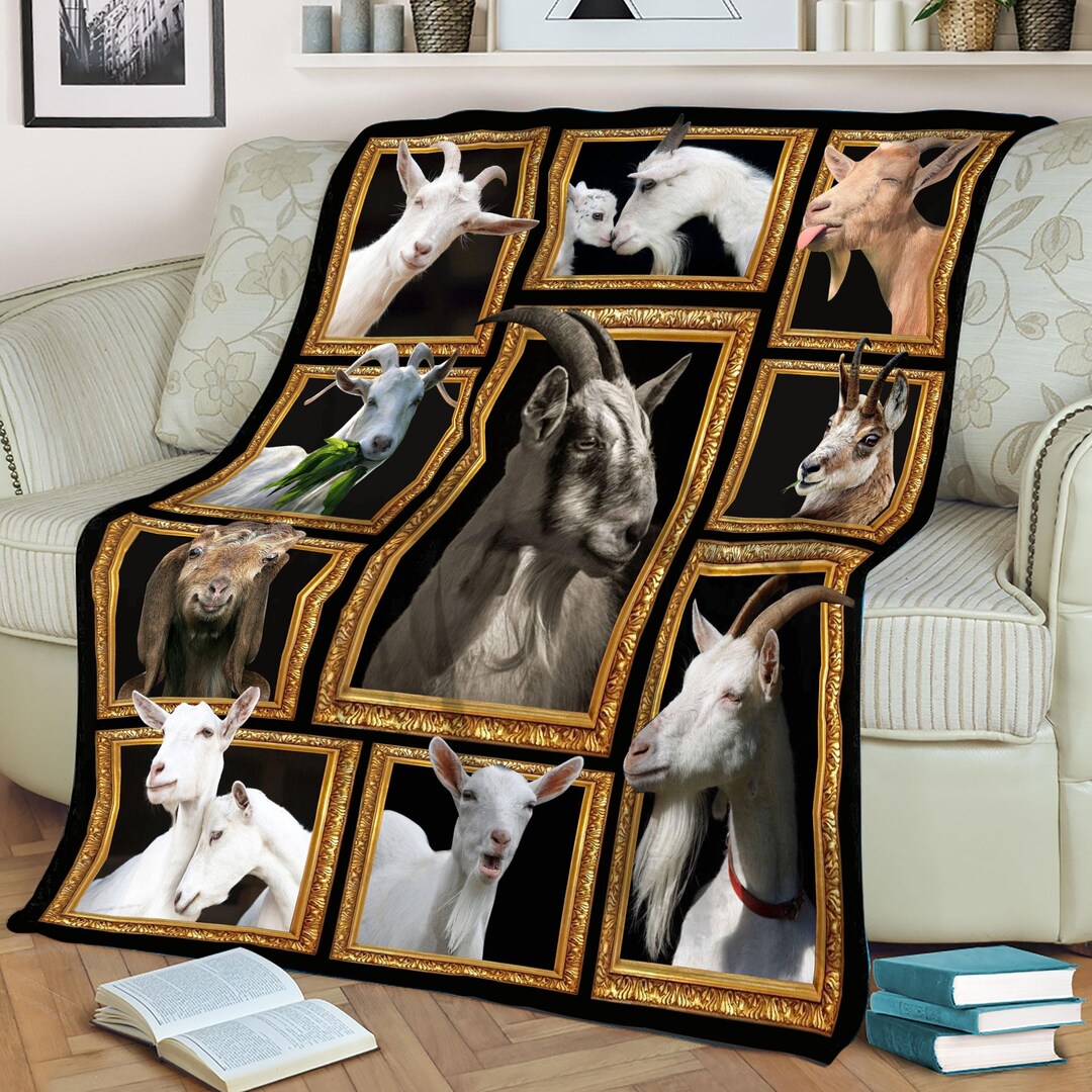 Goat Sherpa Blanket, Goat Blanket, Goat Lover Animal Blanket, Goat ...