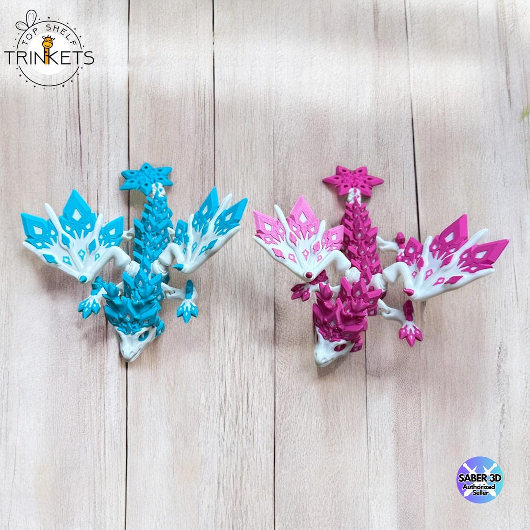 Baby Snowflake Dragon, Articulated Dragon, Snowflake Dragon, Dragon ...