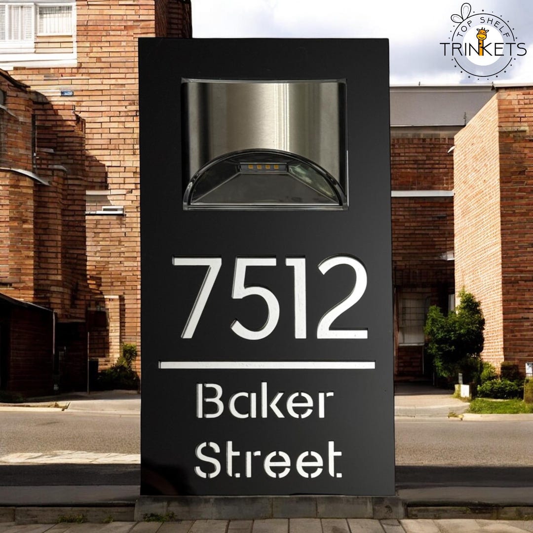 Personalized Solar LED House Number Sign | Address Sign | Home Number ...