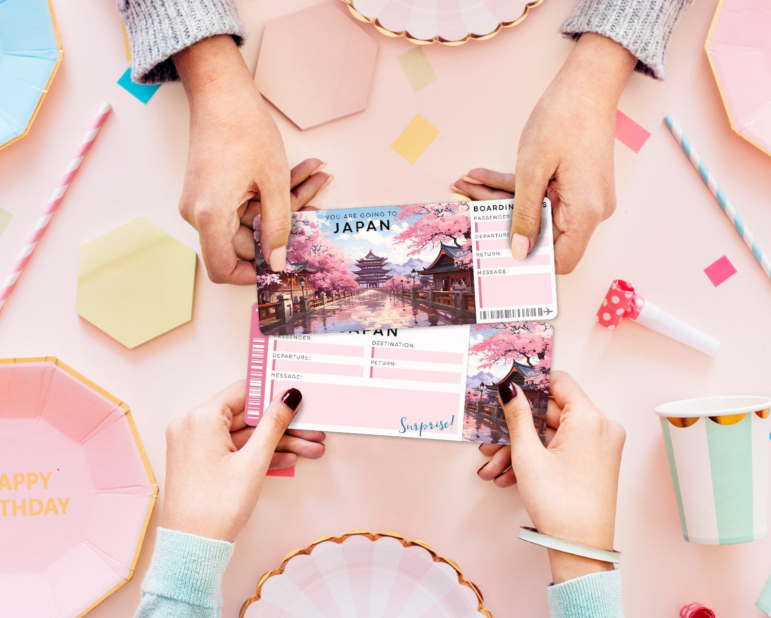 Printable JAPAN Trip Surprise Gift Ticket︱japan Boarding Pass︱printable ...