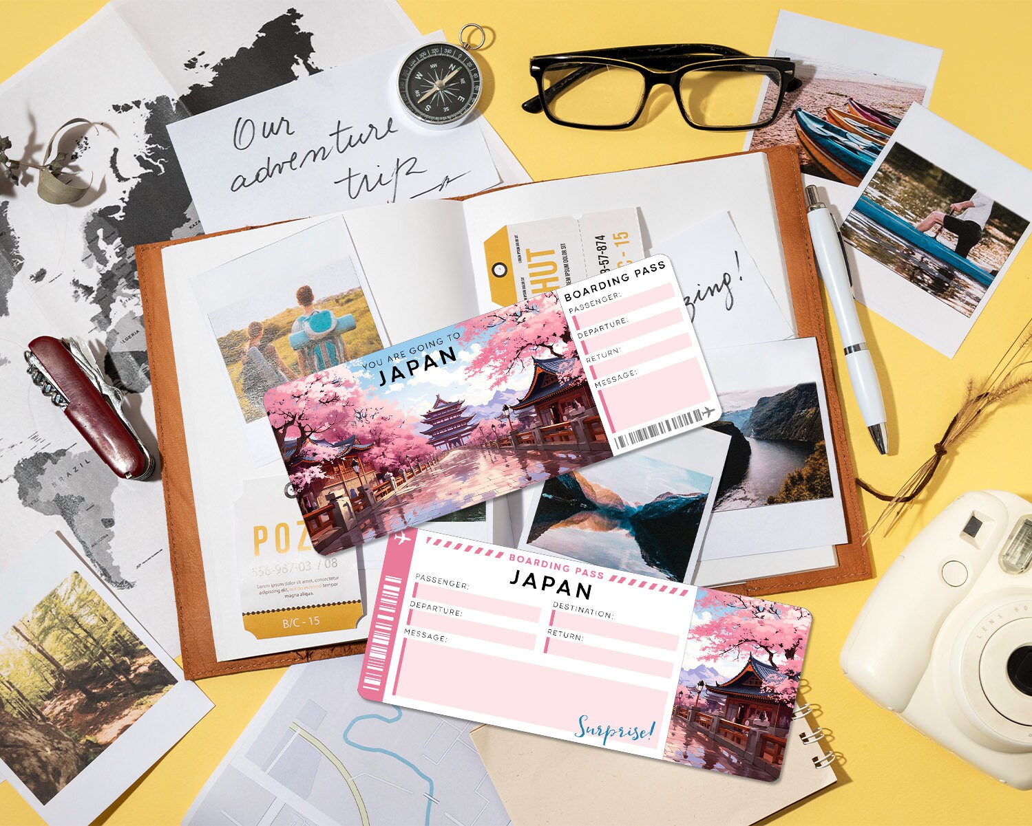 Printable JAPAN Trip Surprise Gift Ticket︱japan Boarding Pass︱printable ...