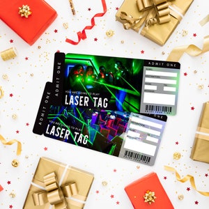 Digital Laser Tag Surprise Reveal Gift Ticket, Laser Tag Surprise ...