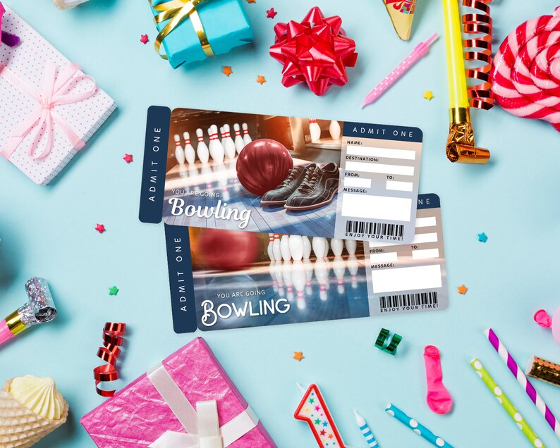 Printable BOWLING Surprise Ticket︱experience Gift Voucher - Etsy