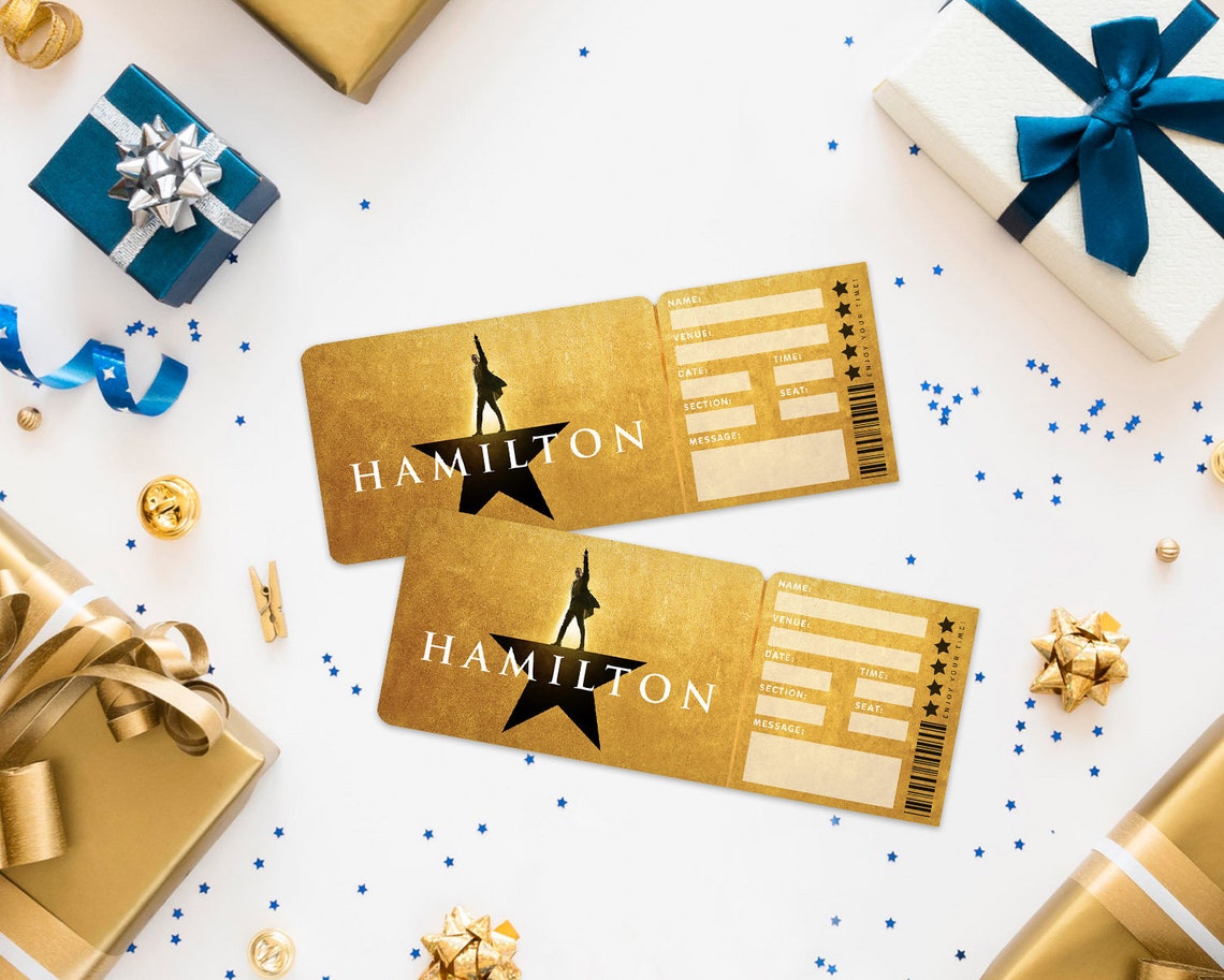 Printable Hamilton Broadway Surprise Ticket, Hamilton the Musical ...