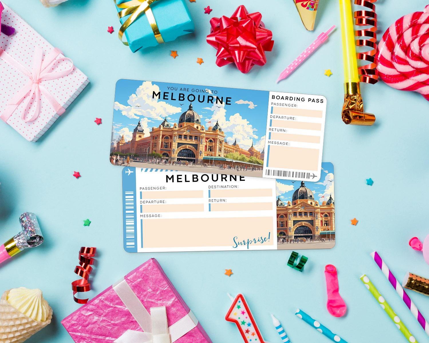 Digital MELBOURN Trip Surprise Gift Ticket︱australia Boarding Pass ...