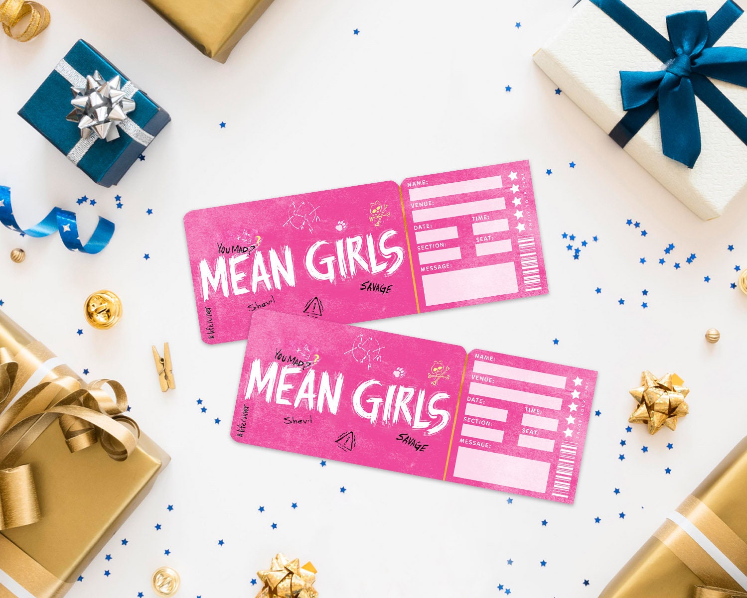Printable Mean Girls Broadway Surprise Ticket︱musical Theatre Ticket ...
