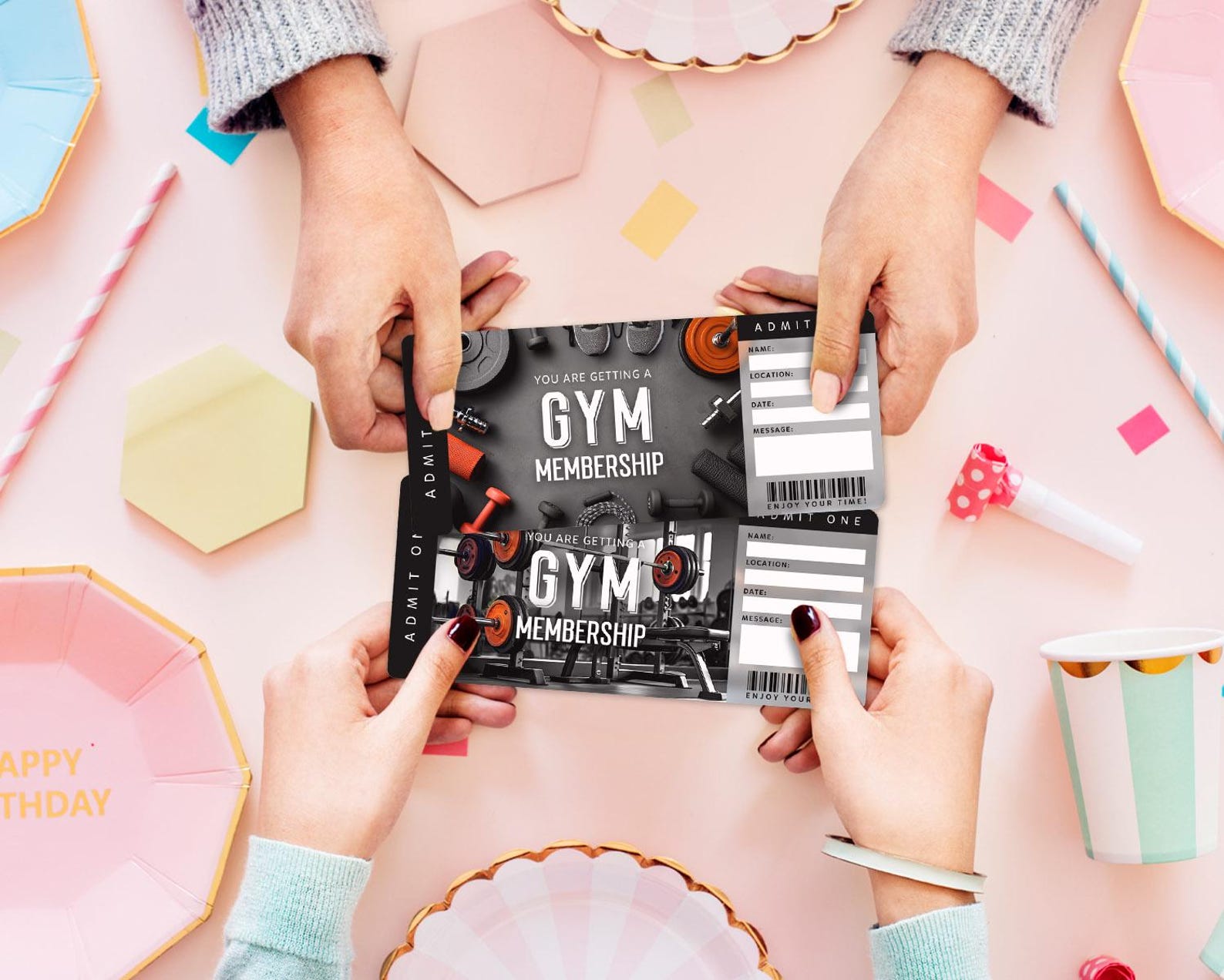 Printable Gym Membership Gift Voucher | Fitness Club Coupon | Gym Lover ...