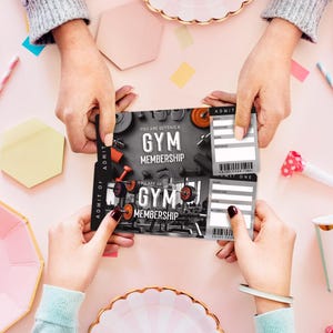 Printable Gym Membership Gift Voucher | Fitness Club Coupon | Gym Lover ...