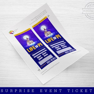 Printable Life of Pi Broadway Surprise Ticket︱musical Theatre Ticket ...