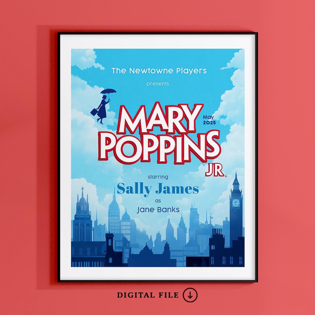 Mary Poppins Musical Poster, Broadway Musical Tribute Art, Custom ...