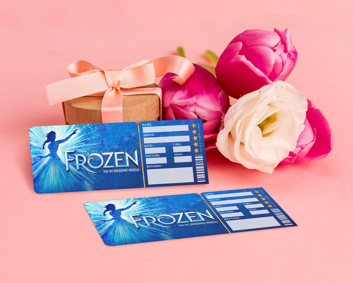 Printable Frozen Broadway Surprise Ticket Frozen The Musical Collectible Theater Ticket