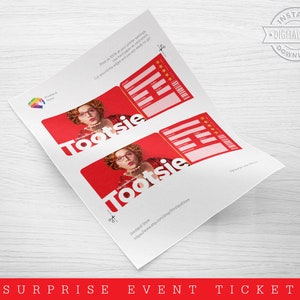 Printable Tootsie Broadway Surprise Ticket︱musical Theatre Ticket︱event Gift Reveal - Etsy