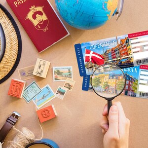 Digital COPENHAGEN Surprise Trip Ticket, DENMARK Printable Boarding ...