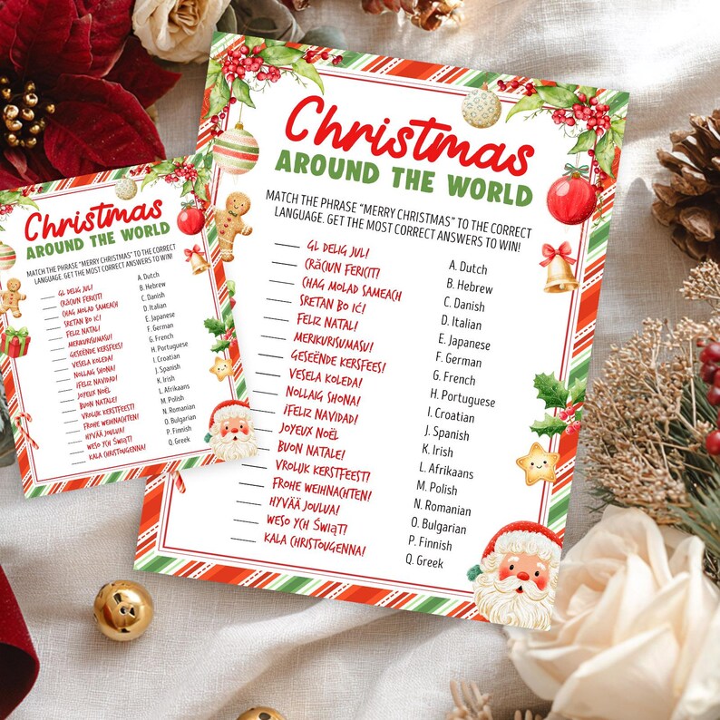 Printable Christmas Trivia Game | Holiday Trivia Game | Xmas Party Game ...